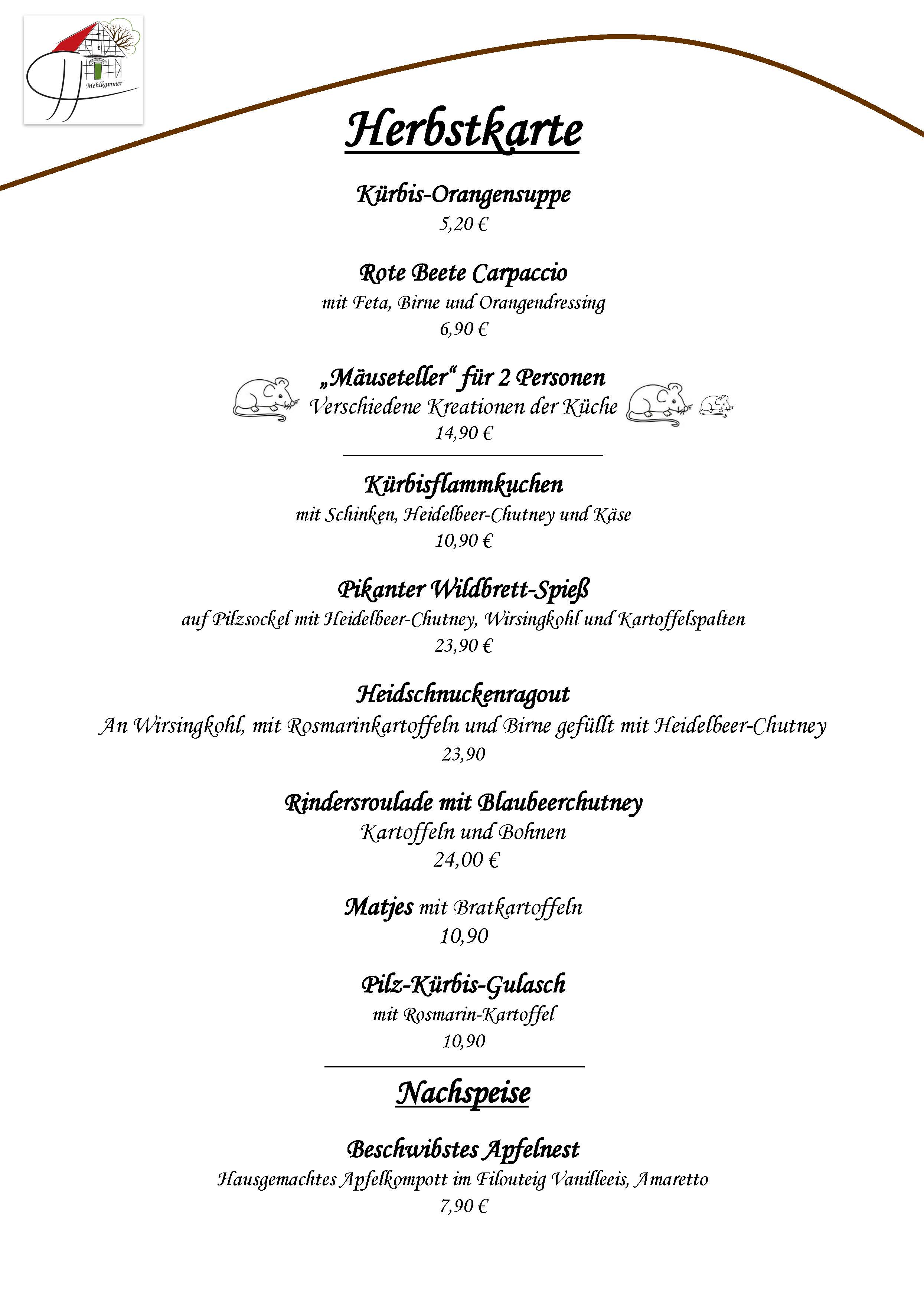 Speisekarte